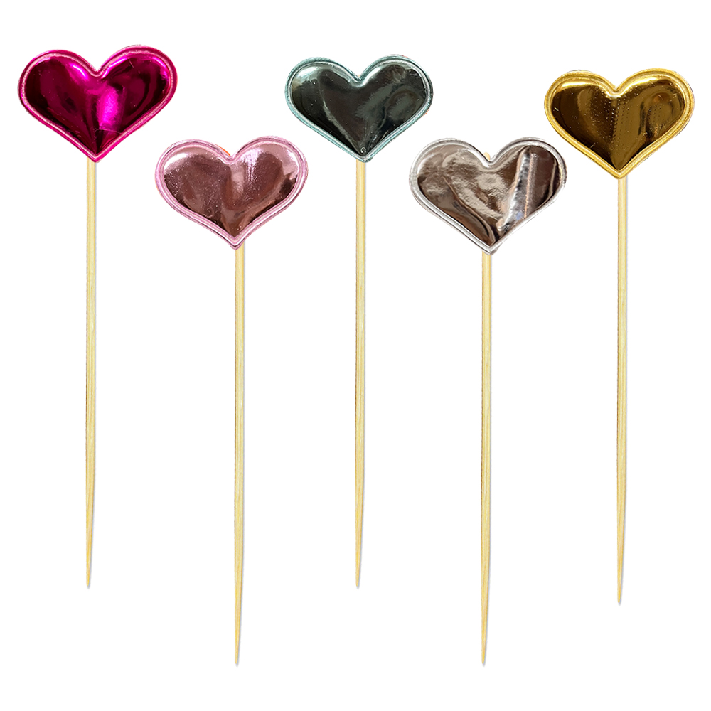 KÜRDAN PARLAK RENKLİ KALPLER 5 Lİ UZUN - 0.01 TL + KDV